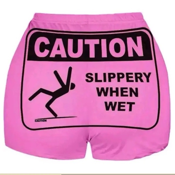 Intimates & Sleepwear | New Womens Pink Caution Slippery When Wet Boxer ...